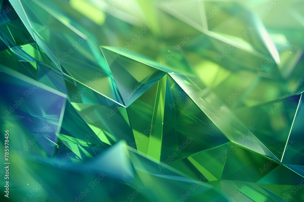 Abstract green crystal background, render, digital image Stock ...