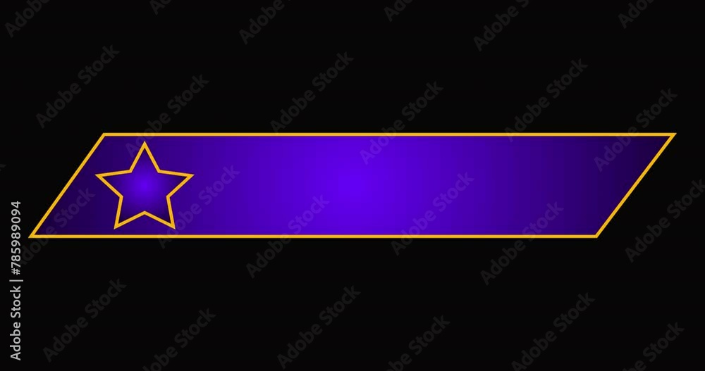 4K Fancy lower third in an alpha channel. Cool-designed golden and ...