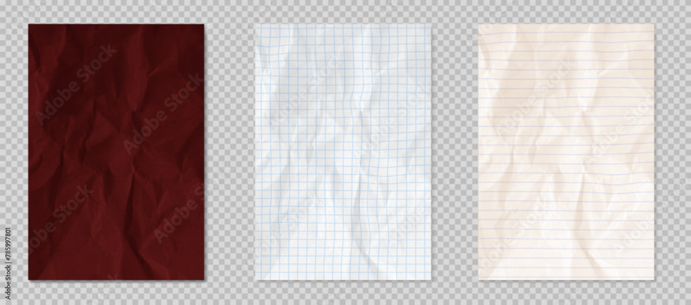 Notebook paper vector. Note sheet for school memo. White page piece ...