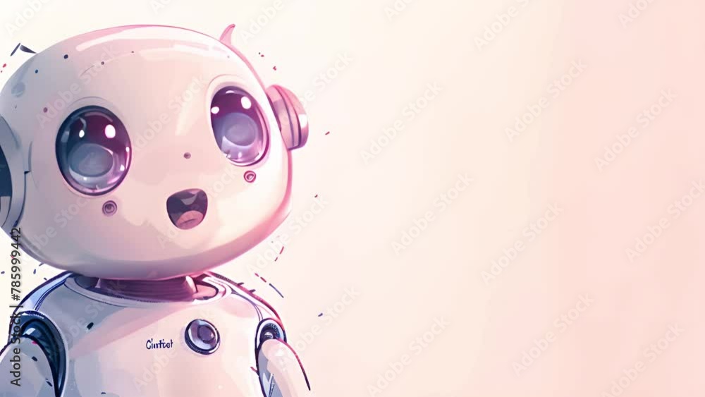 Super cute Chatbot icon animation. AI cyberspace support service ...