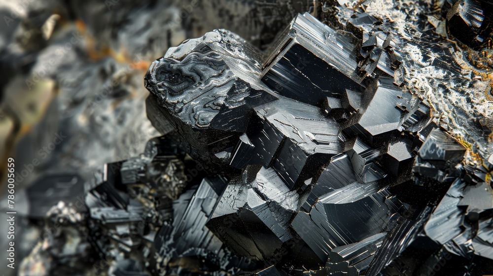 Photographs the carbon chunk with a macro lens, revealing its intricate ...