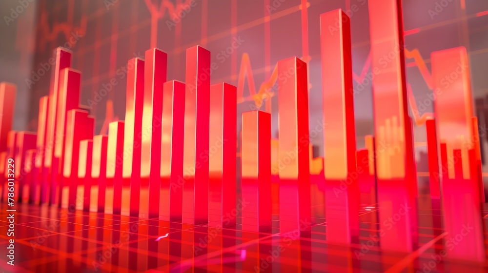 Captures a climate change impact study, displaying bar charts in bold ...