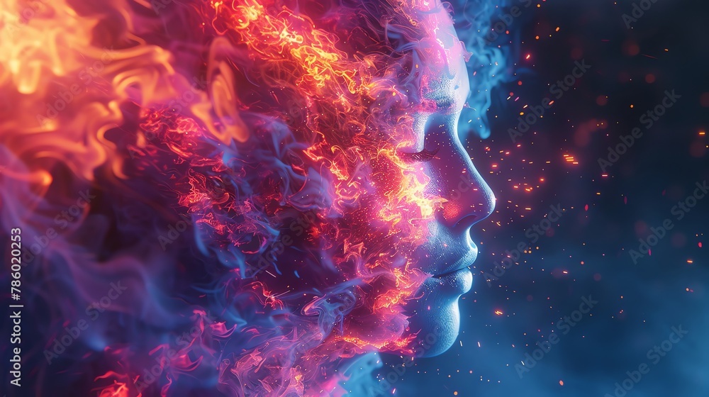 Placebo effect, a minds power visualized as magic sparks, belief ...