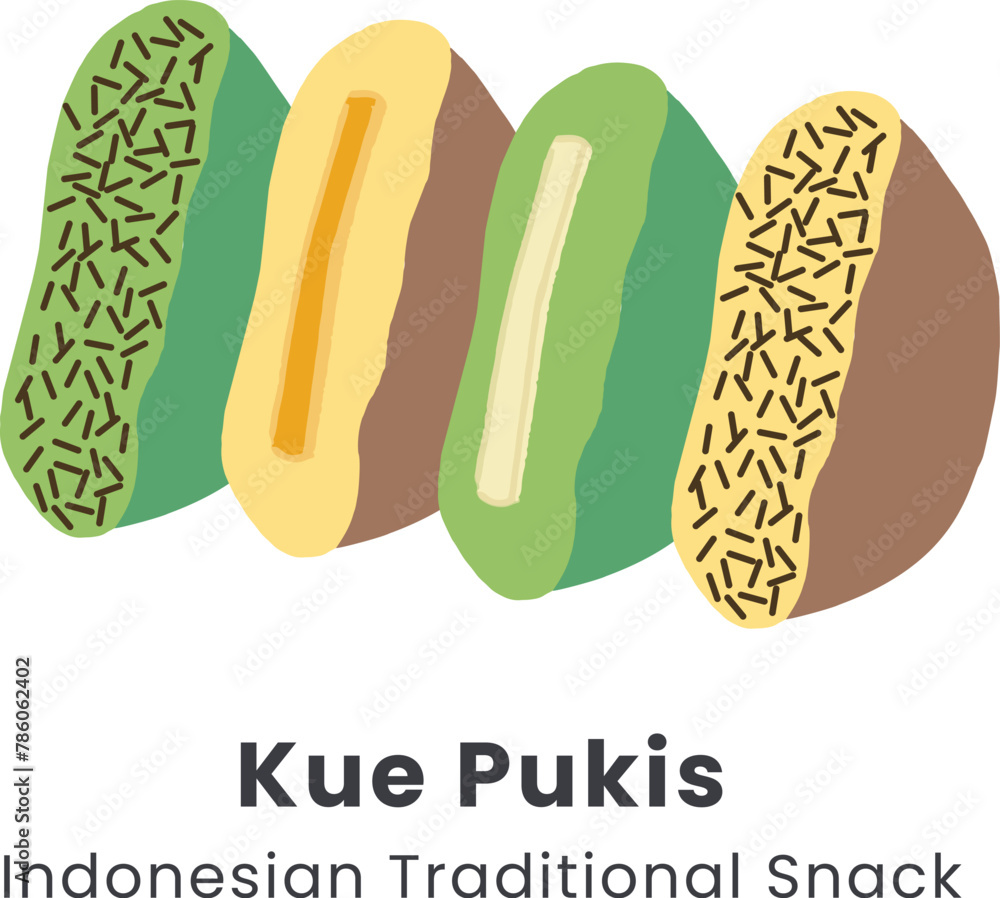 Vector illustration indonesian traditional snack kue pukis with topping ...