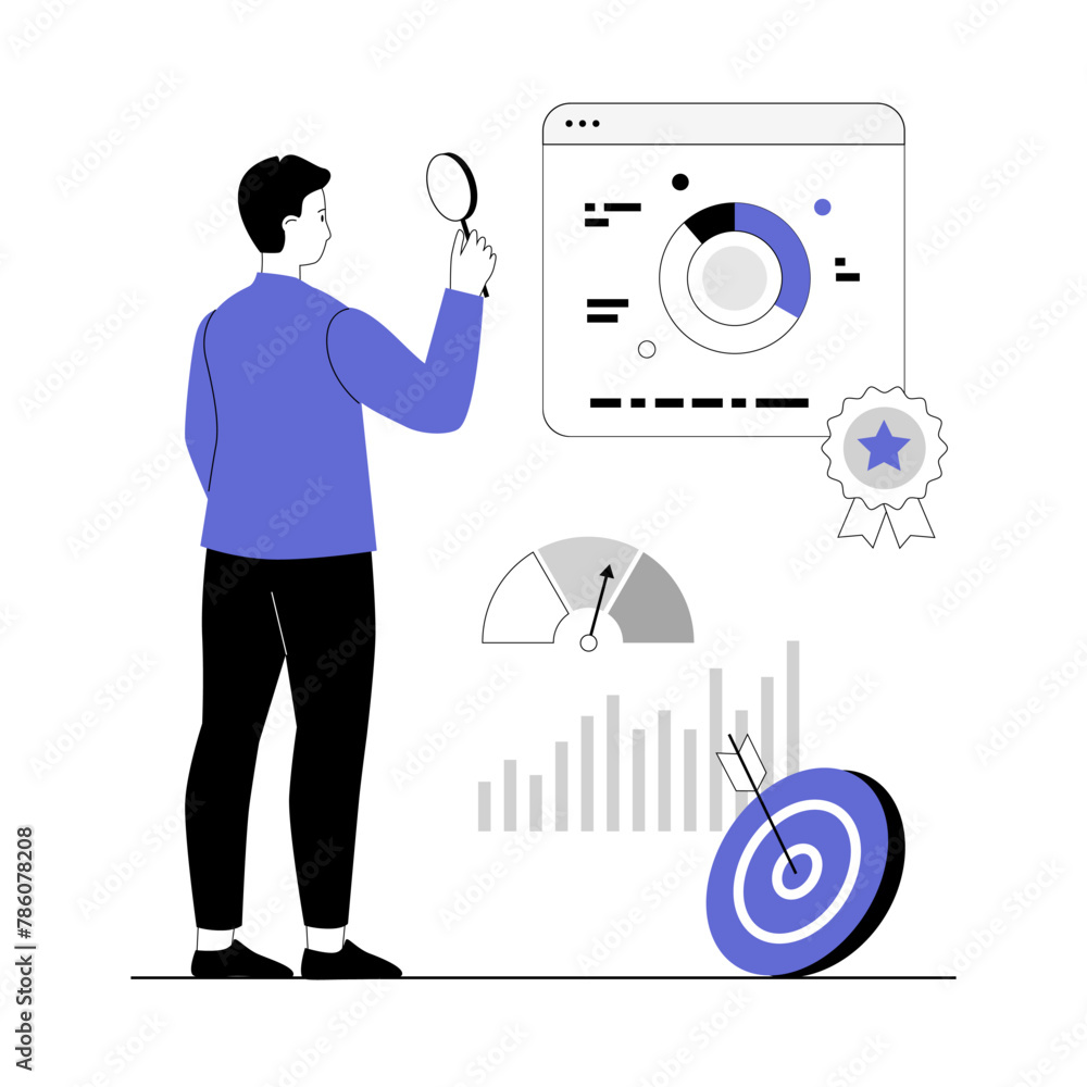 Benchmarking concept. Benchmark business development. Analysis ...