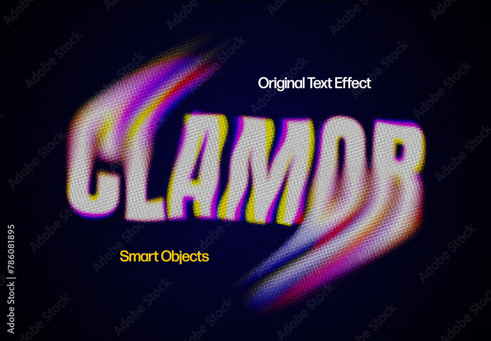 CRT Screen Distortion Text Effect Mockup Stock Template | Adobe Stock