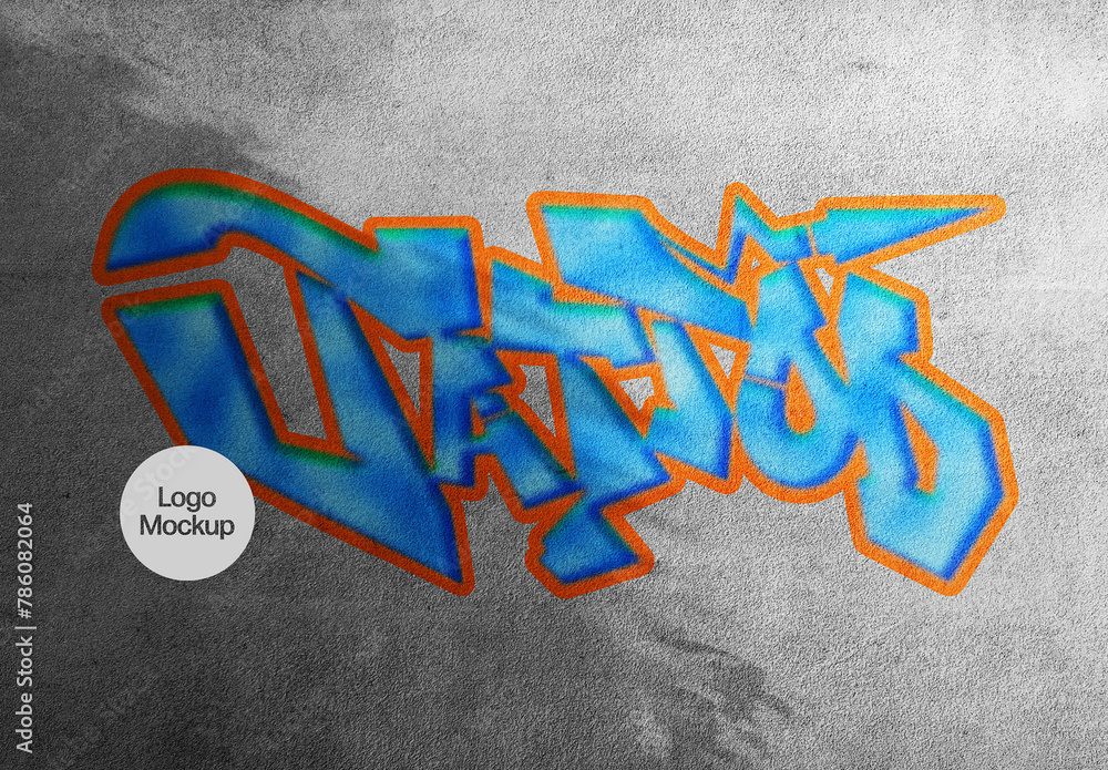 Bold Graffiti Logo Mockup Stock Template | Adobe Stock