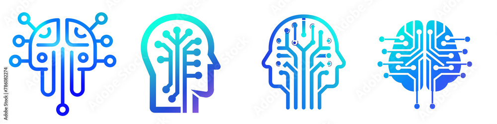 Machine Learning clipart collection, symbol, logos, icons isolated on ...