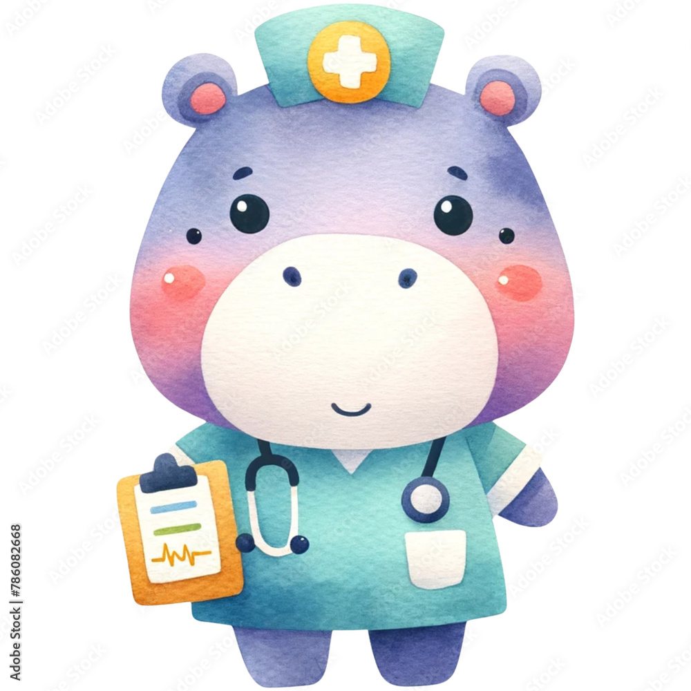 Cute Animals Nurse Clipart Hospital Clipart Medical Clipart Stock