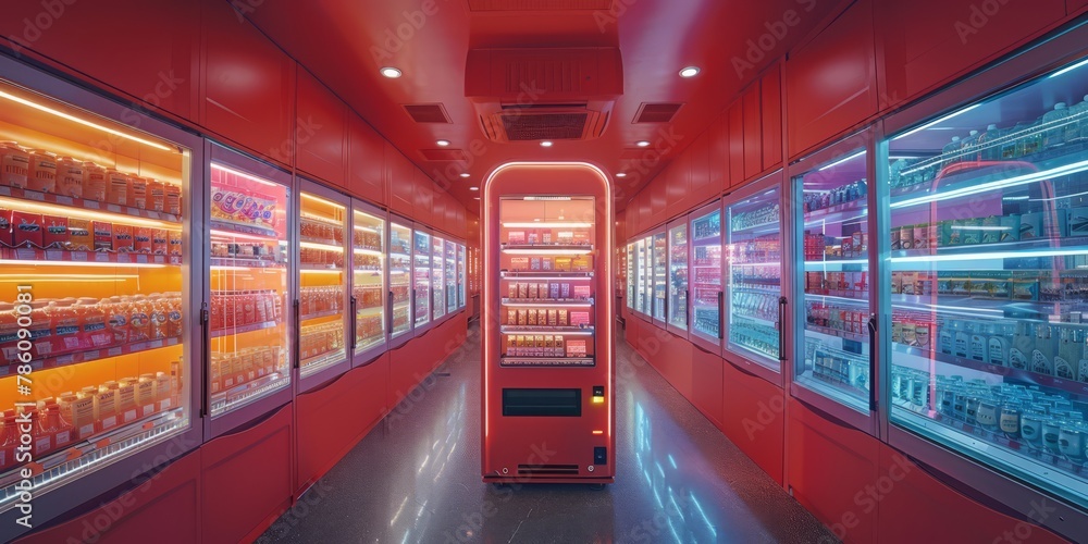 Surreal vending machine dispensing miniature, self-contained virtual ...