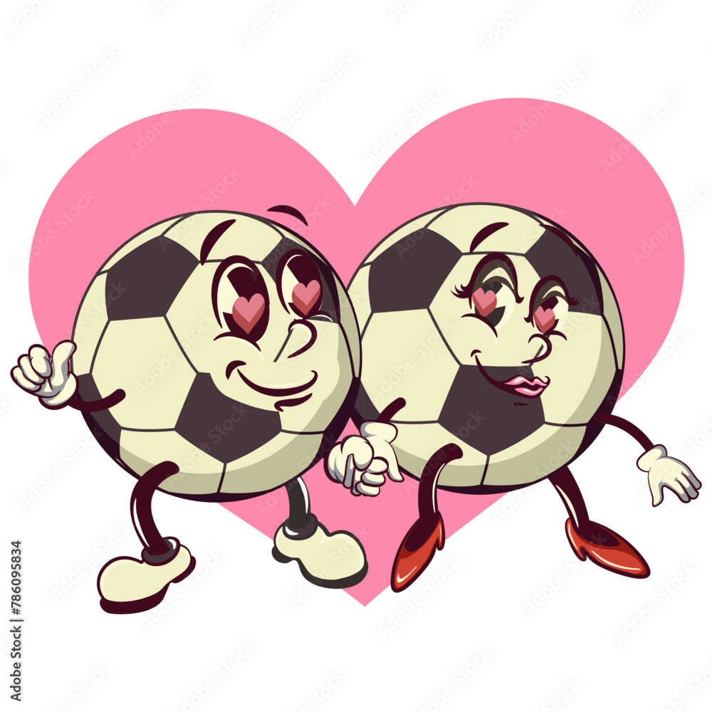 couple football soccer balls cartoon vector isolated clip art ...