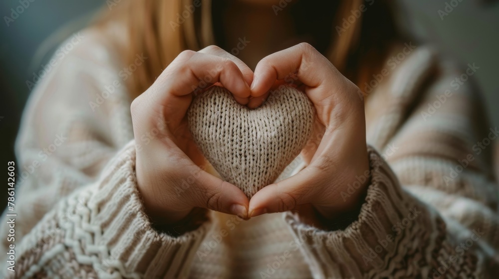 An isolated background displaying the serried hands of a young girl in ...