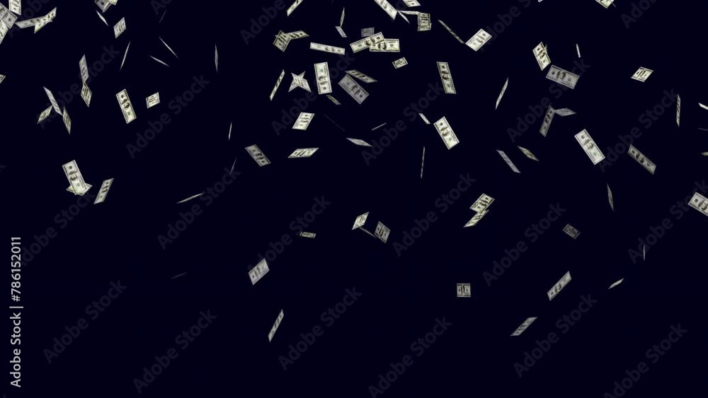 Money drop. Money rain animation on transparent background. Falling ...