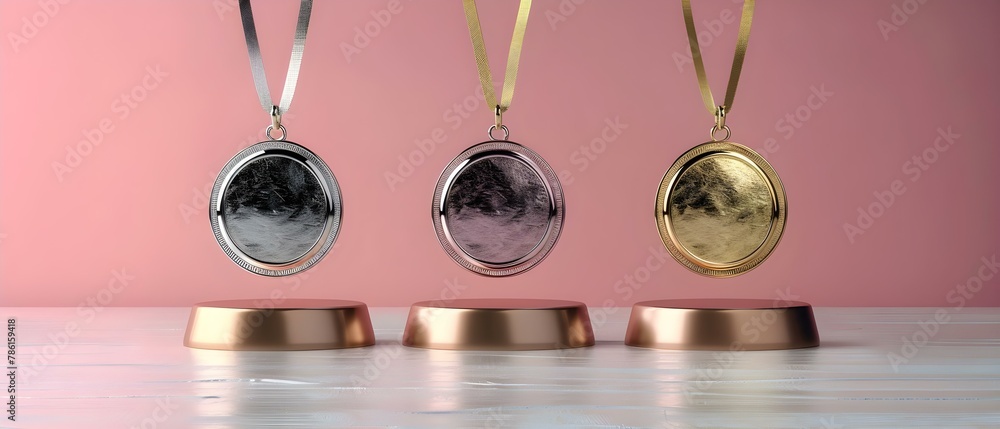 Victory Stand with Medals - Minimalist Triumph. Concept Victory Stand ...