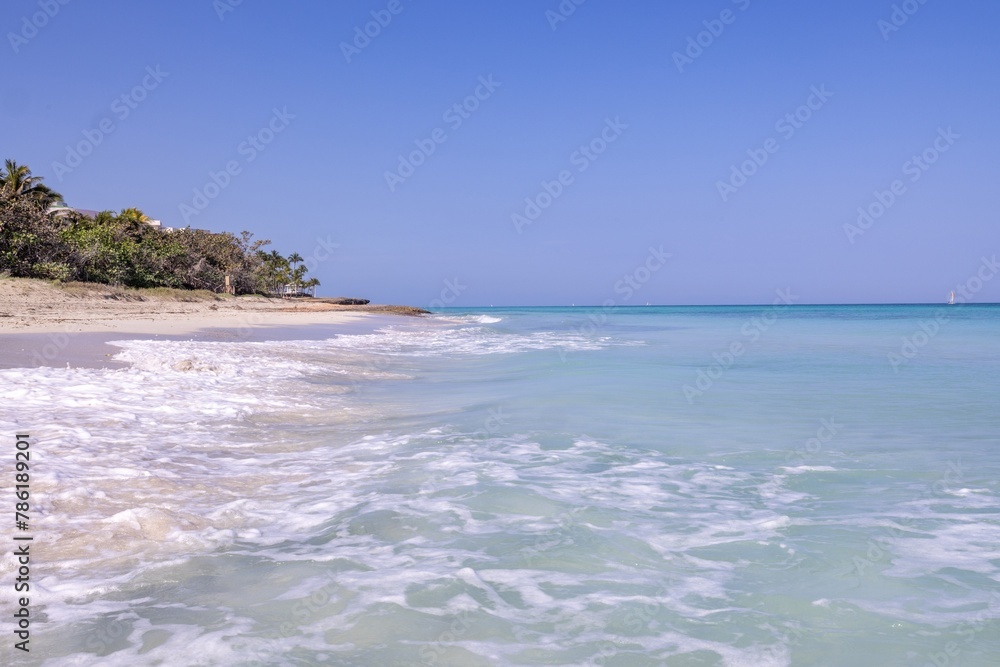 The beautiful beach front of the Cuban beach at Varadero in Cuba ...