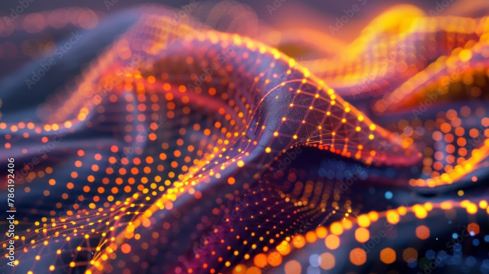 3D render of nano-engineered smart textiles with a zoomed-in view ...