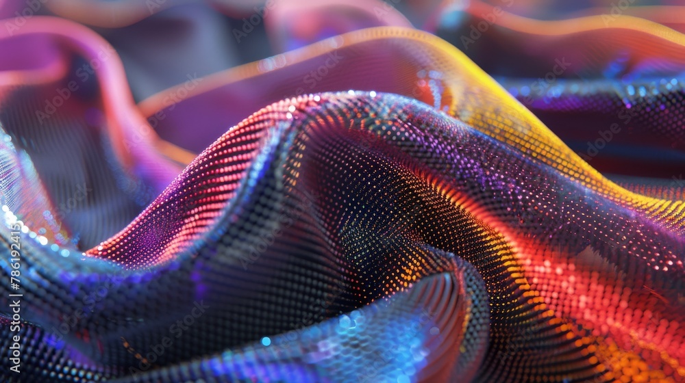 3D render of nano-engineered smart textiles with a zoomed-in view ...