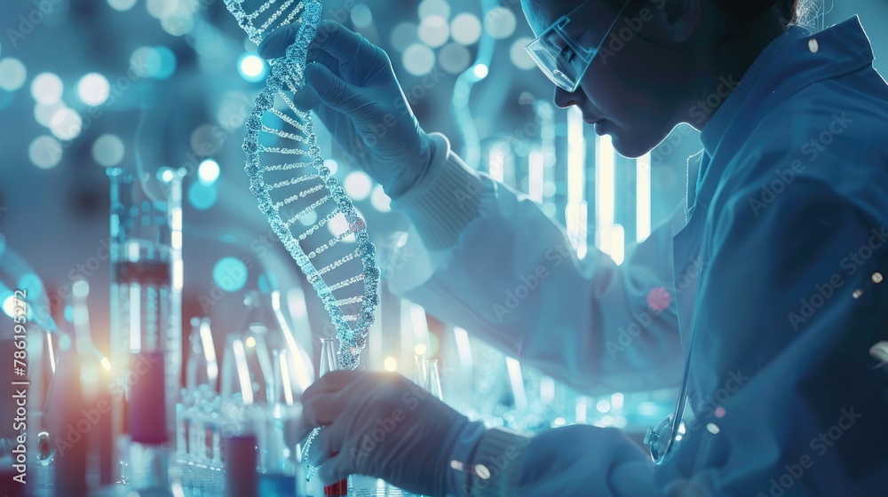 Science experiments, A doctor is doing some experiments in the lab in a ...