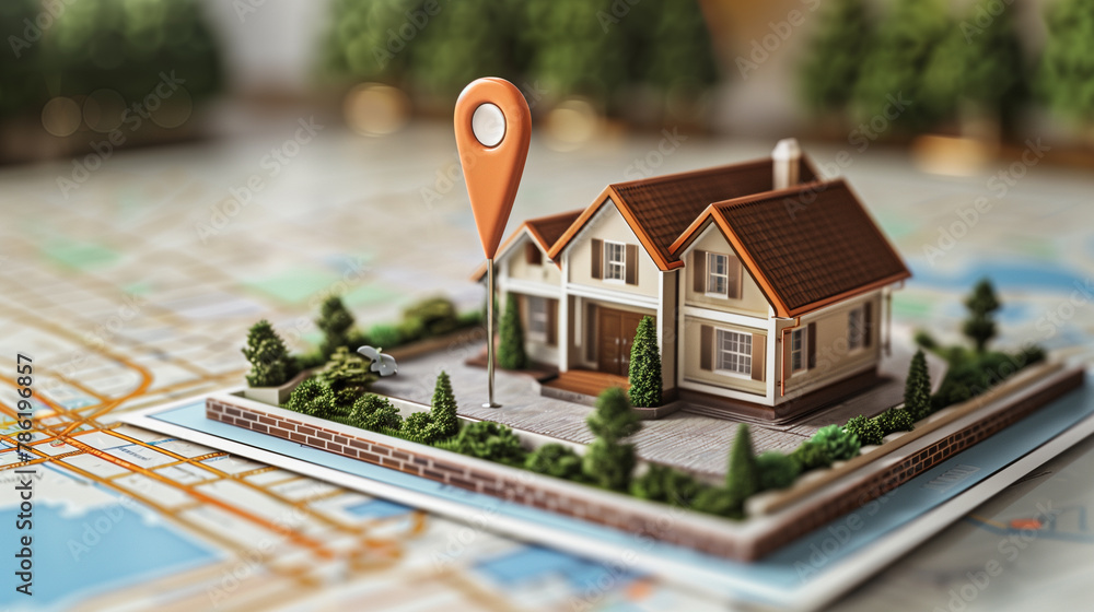 Location Spotlight: Graphic Design with Realistic House Photo and Map ...