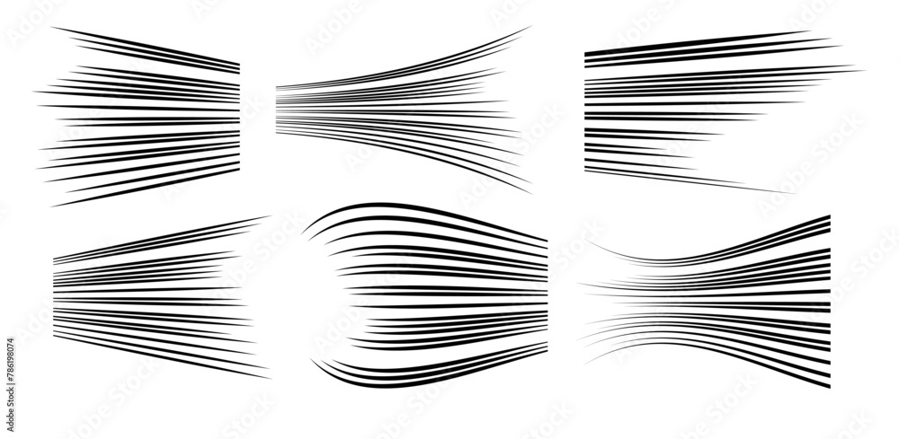 Speed lines. Vector manga effect. Simple background of motion elements ...