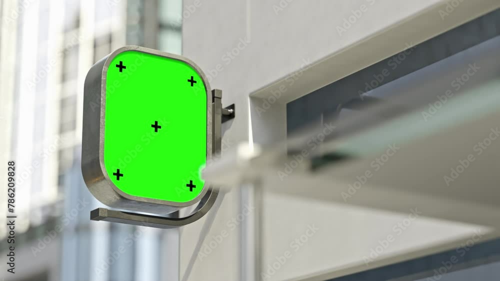 Billboard Green screen Mock-Up are installed outside the building. Or ...