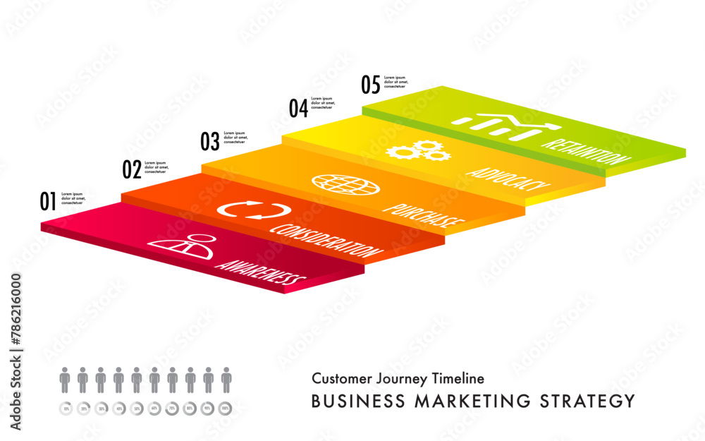 Infographic template for project and planning 5 ladders level Modern to ...