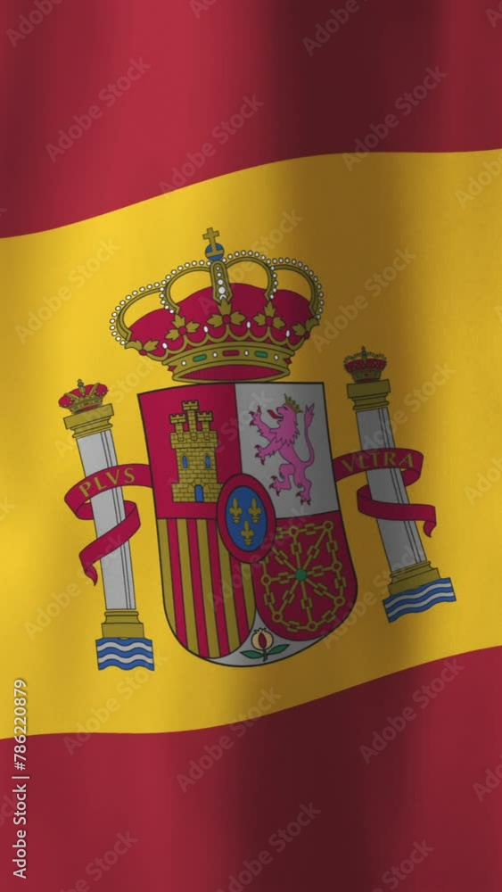 Waving Flag of Spain, Vertical Fill Video, 4K Animated Background ...