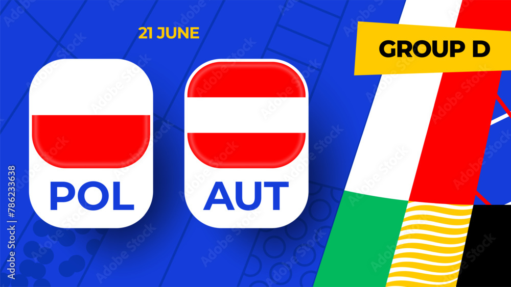 Poland vs Austria football 2024 match versus. 2024 group stage ...