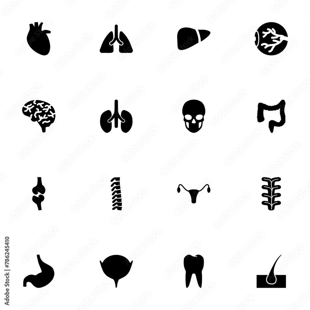 Organs icon - Expand to any size - Change to any colour. Perfect Flat ...