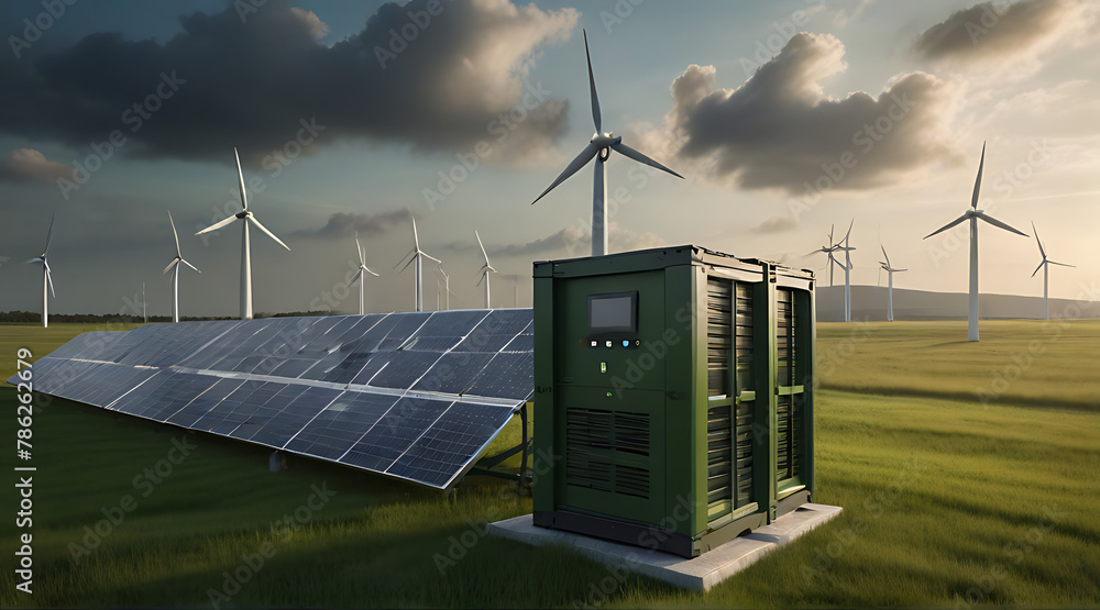 Series of Advanced battery energy storage system with wind turbines and ...