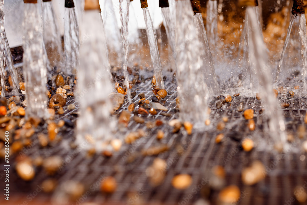 Photo Sand quarry banner, Industrial plant with belt conveyor in open ...