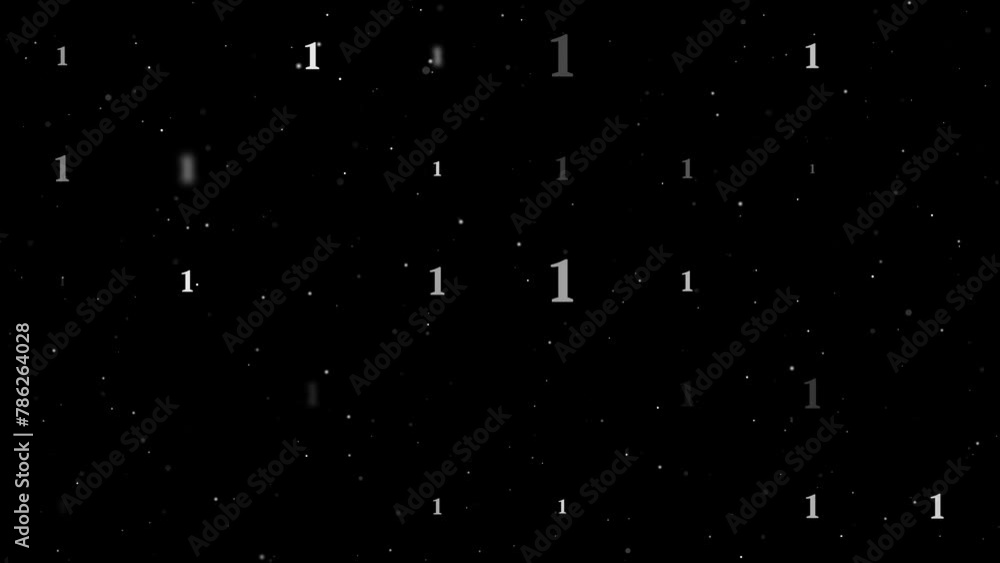 Template animation of evenly spaced number one symbols of different ...