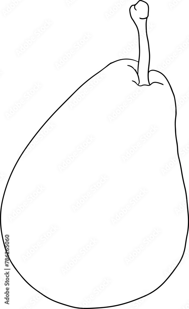Hand drawn, line fresh pears. Pear outline drawing for coloring pages ...
