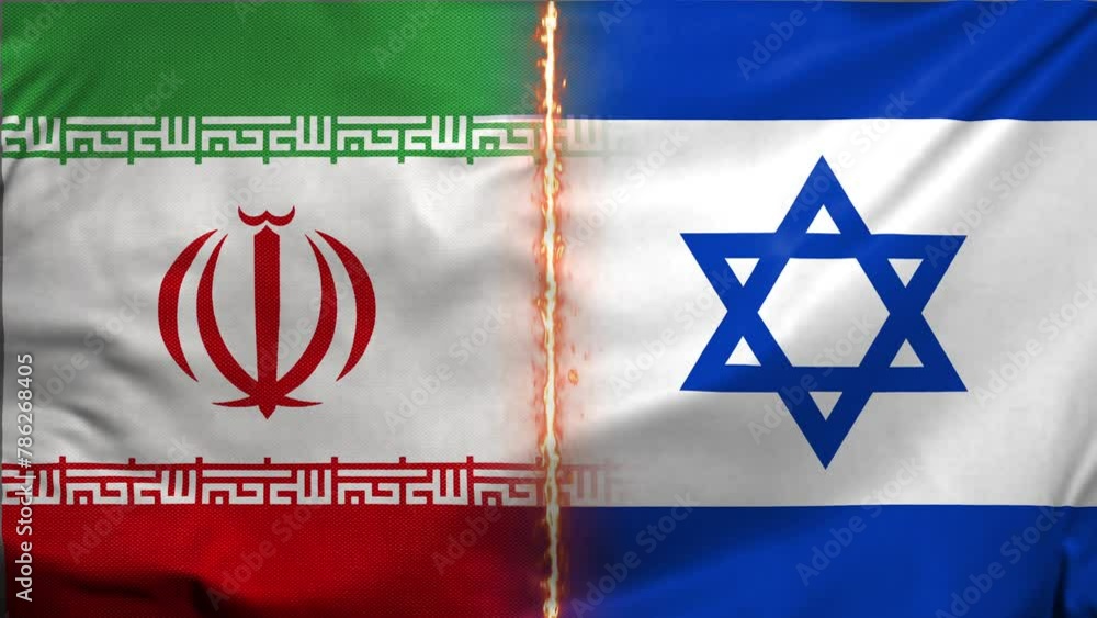 Vídeo do Stock: Waving Combined Iran and Israel Flag Video Background ...