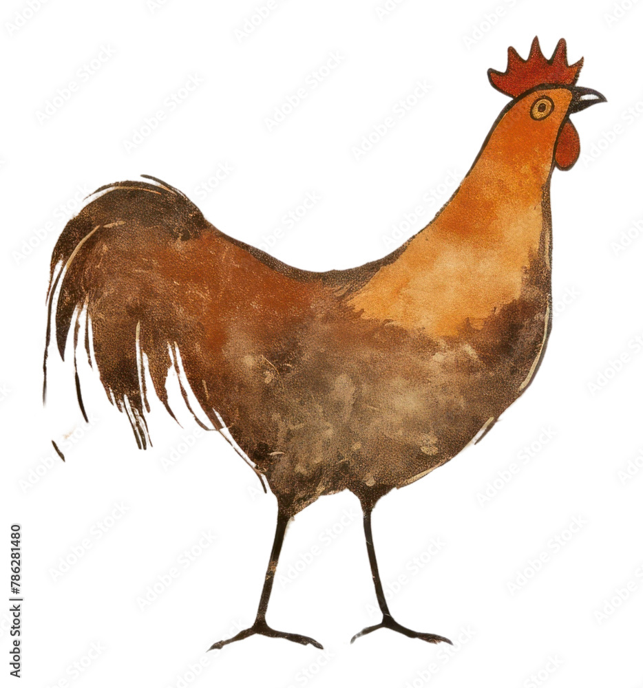 PNG Paleolithic cave art painting style of Chicken chicken poultry ...