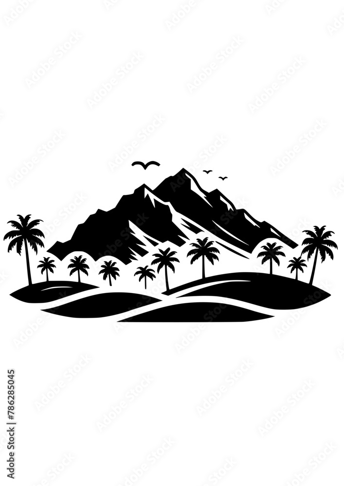 Hawaii SVG, Palm tree SVG, Hawaii Landscape, Hawaii Silhouette, Palm ...