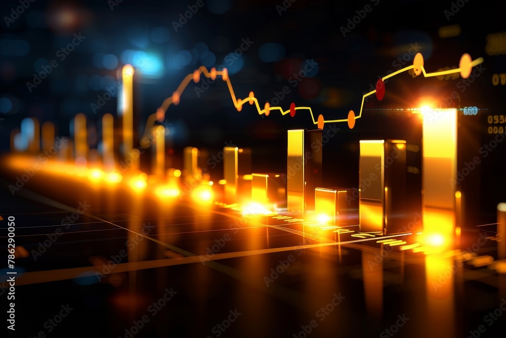 Fractal patterns resembling financial charts and graphs, illustrating ...