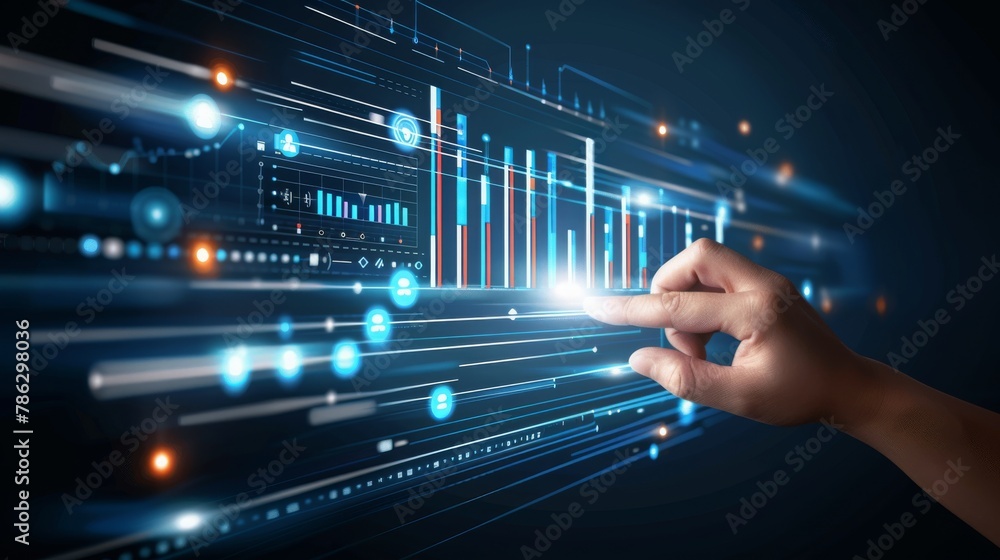 Data analyzing overlay background with financial data in term of a ...
