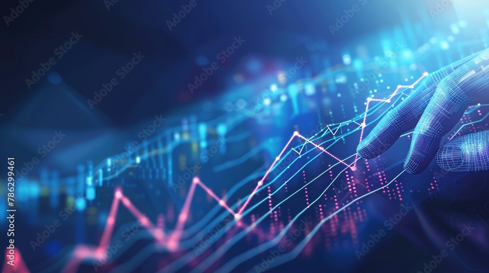 Data analyzing overlay background with financial data in term of a ...