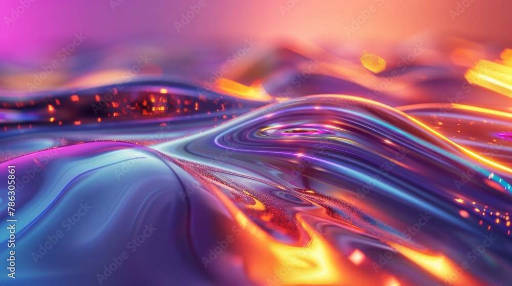 A 3D render of light emitter glass with an iridescent holographic ...