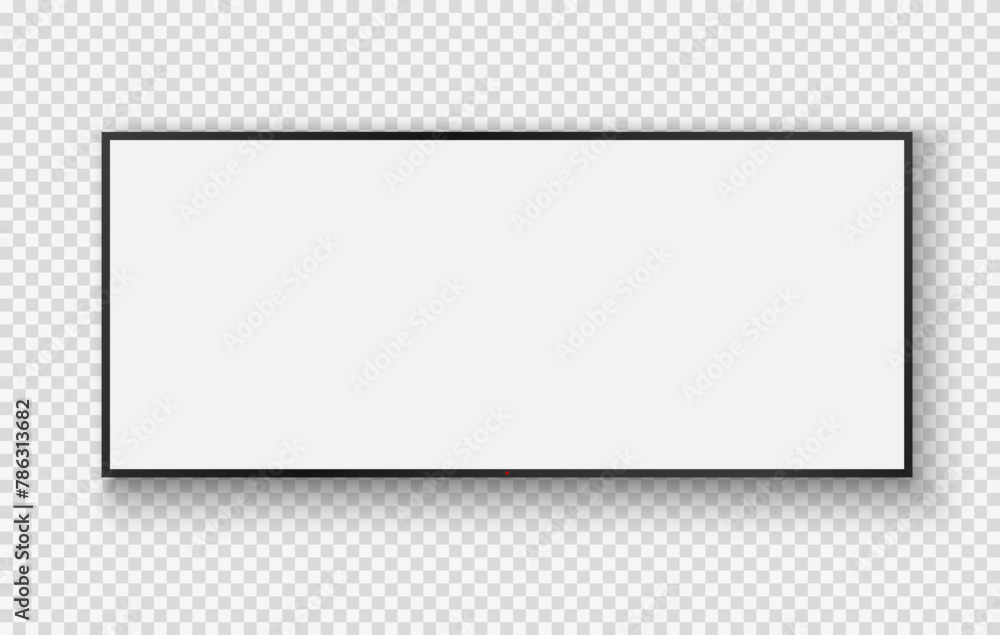 Realistic TV screen PNG. Modern stylish LED LCD panel. Large computer ...