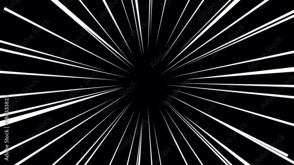Anime Speed Lines Animation with a Transparent Background. Seamless ...