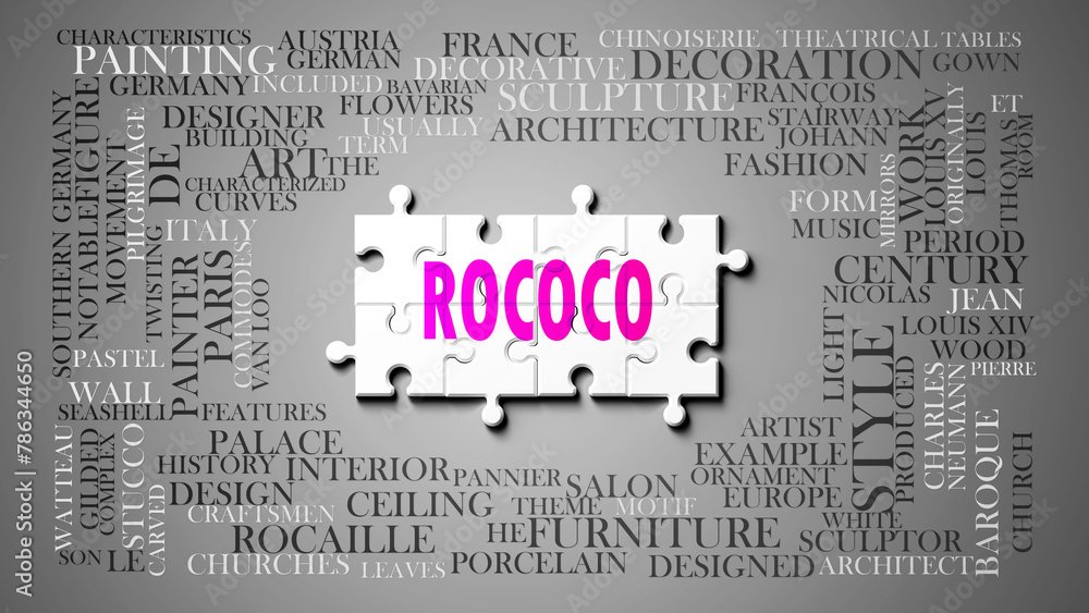 Rococo as a complex subject, related to important topics. Pictured as a ...