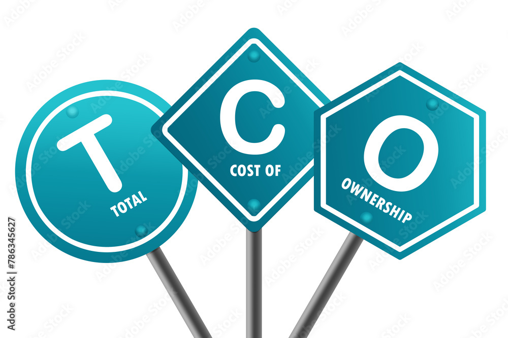 Road sign with TCO - Total Cost of Ownership word Stock Illustration ...
