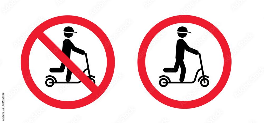 Stop, no ride on a bike or step on street or road. Forbidden bicycles ...