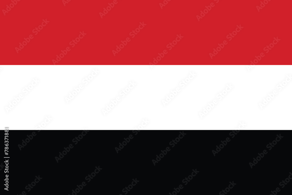National flag of Yemen original size and colors vector illustration ...