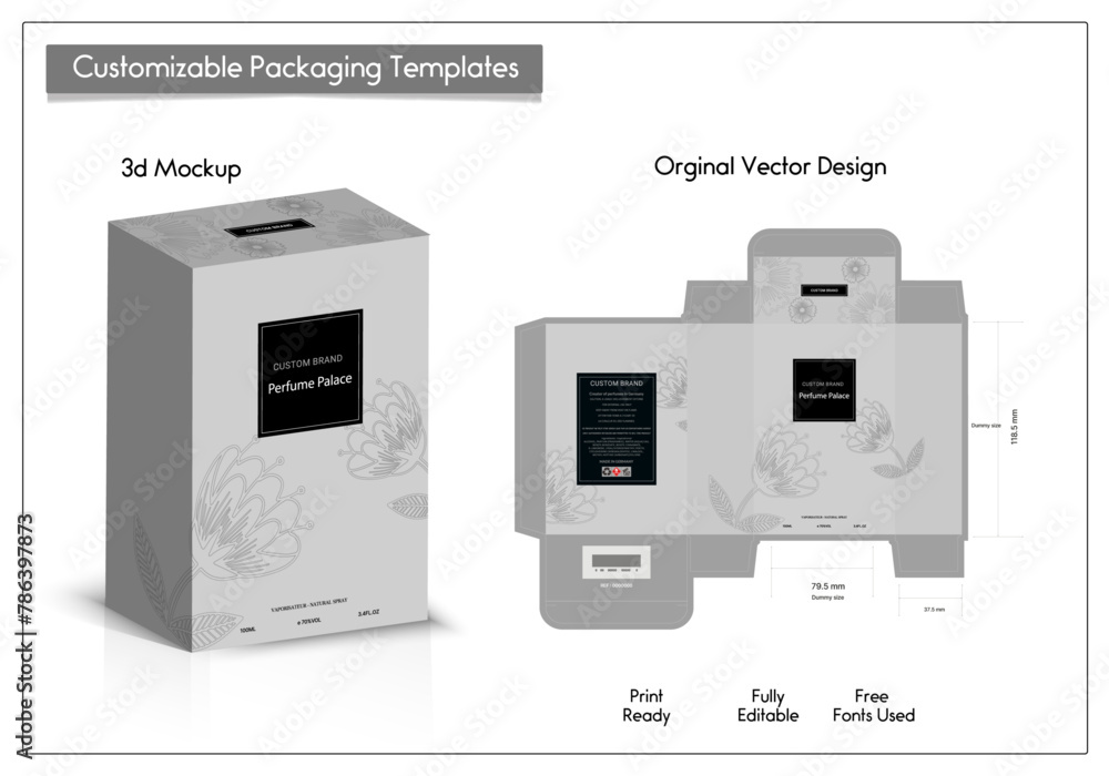Packaging box design for Product of luxury products mockup 3d Box ...
