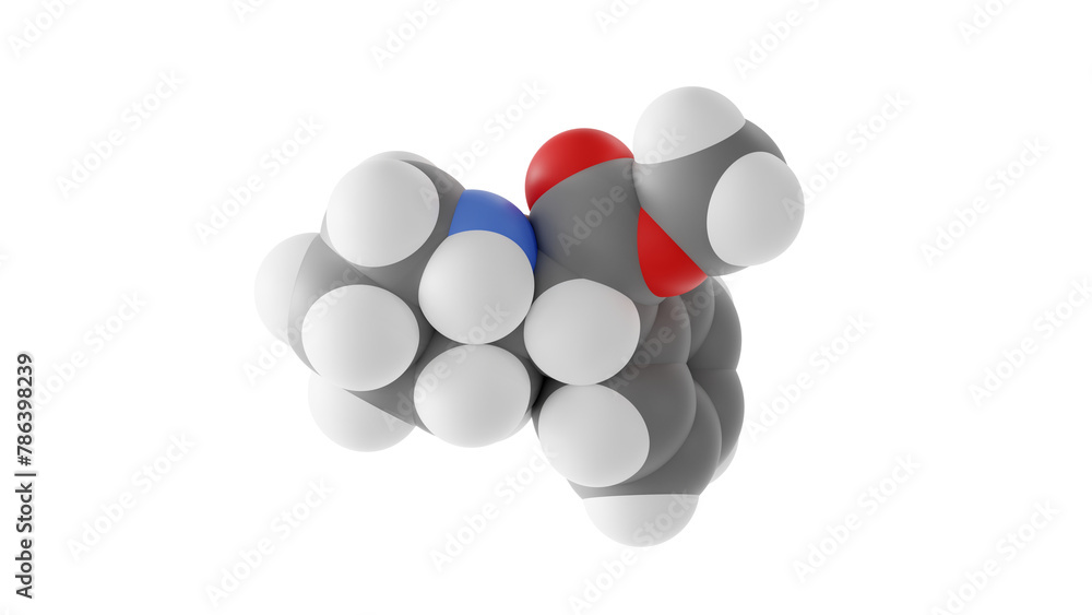 methylphenidate molecule, cns stimulant, molecular structure, isolated ...