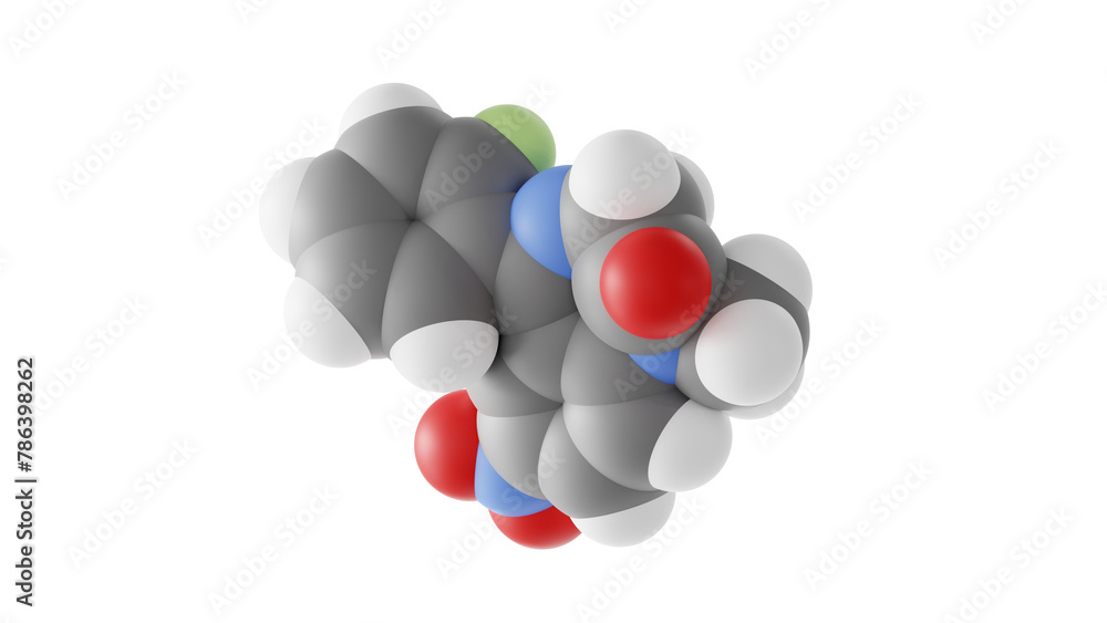 flunitrazepam molecule, rohypnol, molecular structure, isolated 3d ...