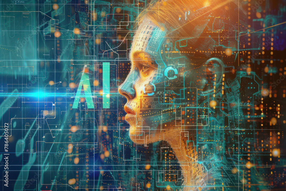 Immerse yourself in the world of transhumanism, where the letters "AI ...